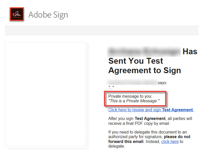 How to enable and use Private messages? | Adobe Sign
