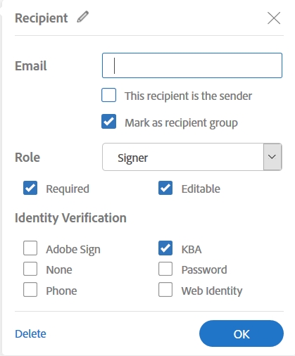 How to enable "Recipient group" option in Workflow designer? | Adobe Sign