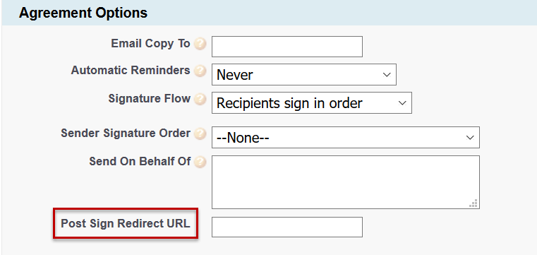 How to redirect signers after they have signed agreement sent from ...