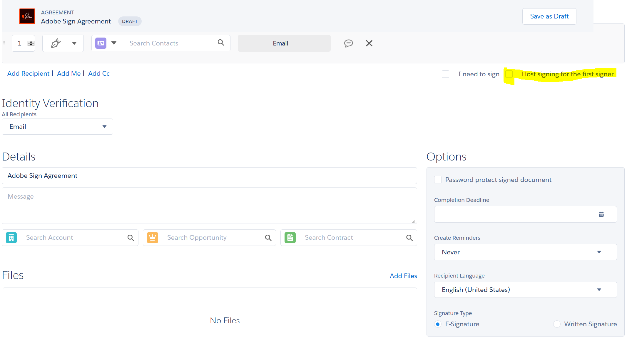 How To Use Host Signing In Salesforce Adobe Sign