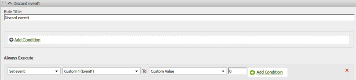 Remove/discard an Event from the hit using Processing Rule