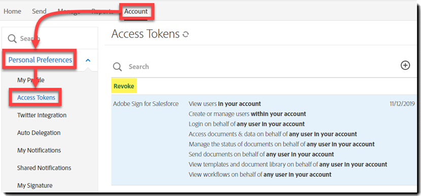 Salesforce: Relink your Salesforce account to Adobe Sign with new access tokens