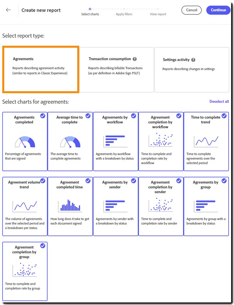 Agreement reports
