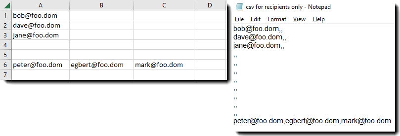 Send in Bulk using the manual method