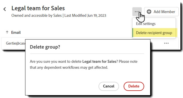 Reusable recipient groups