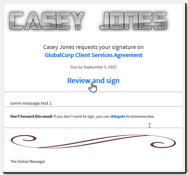 Sign an agreement sent to you