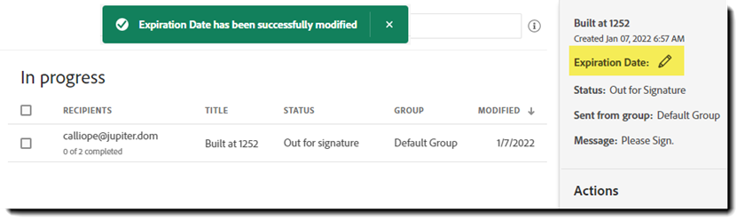 Edit or cancel an expiration date