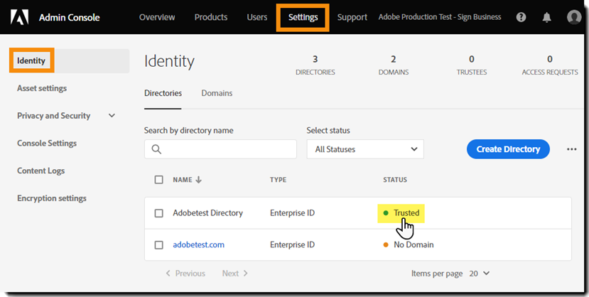 Create Service Accounts to send agreements under a functional entity