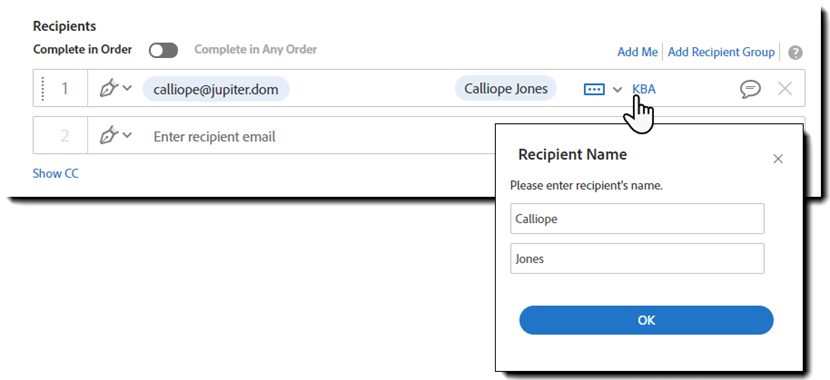 Adobe Sign Authentication Method Knowledge Based Authentication Kba