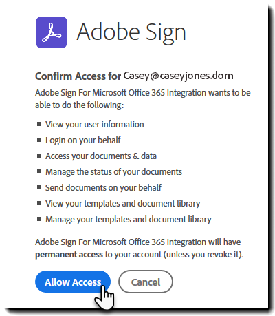 Adobe Sign for Microsoft - Word/PowerPoint Add-in