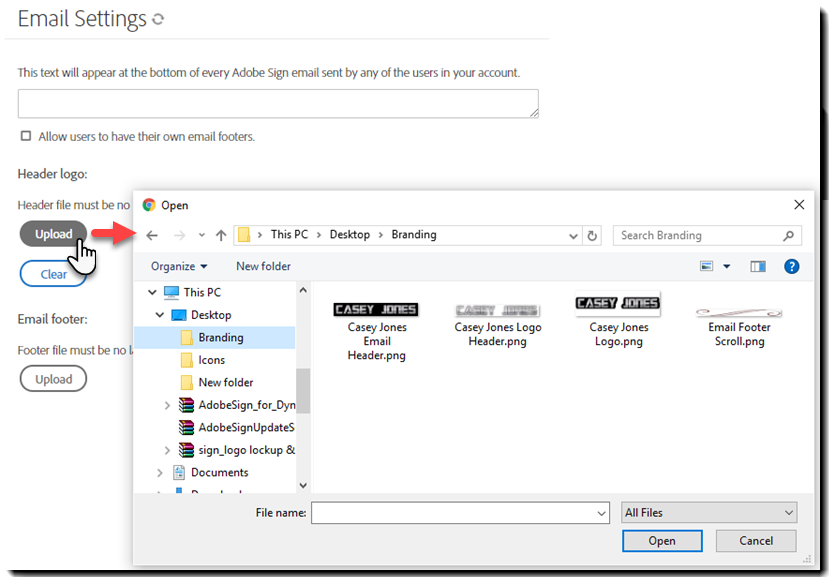 Add branding to your account