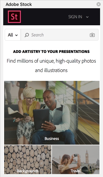 Adobe Stock Add-in for Microsoft PowerPoint