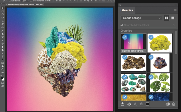 Create a digital collage with Adobe Stock