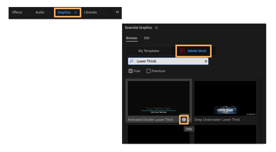 Work with Motion Graphics templates