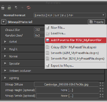 Create presets | Substance B2M