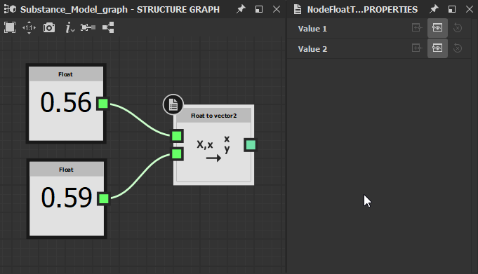 Float to vector2 | Substance 3D Designer