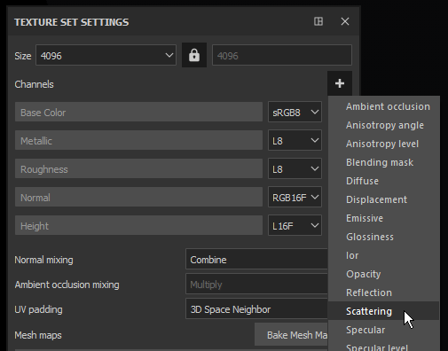 Enabling Subsurface in a Project | Substance 3D Painter