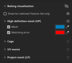 Baking visualization settings | Substance 3D Painter