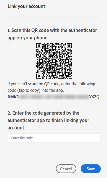 Adobe Authenticatorin käyttöönotto kaksivaiheiseen vahvistukseen