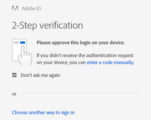 Set up Adobe Authenticator for 2-Step Verification