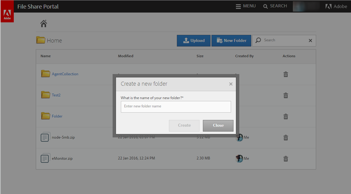 Share large files with Adobe Support