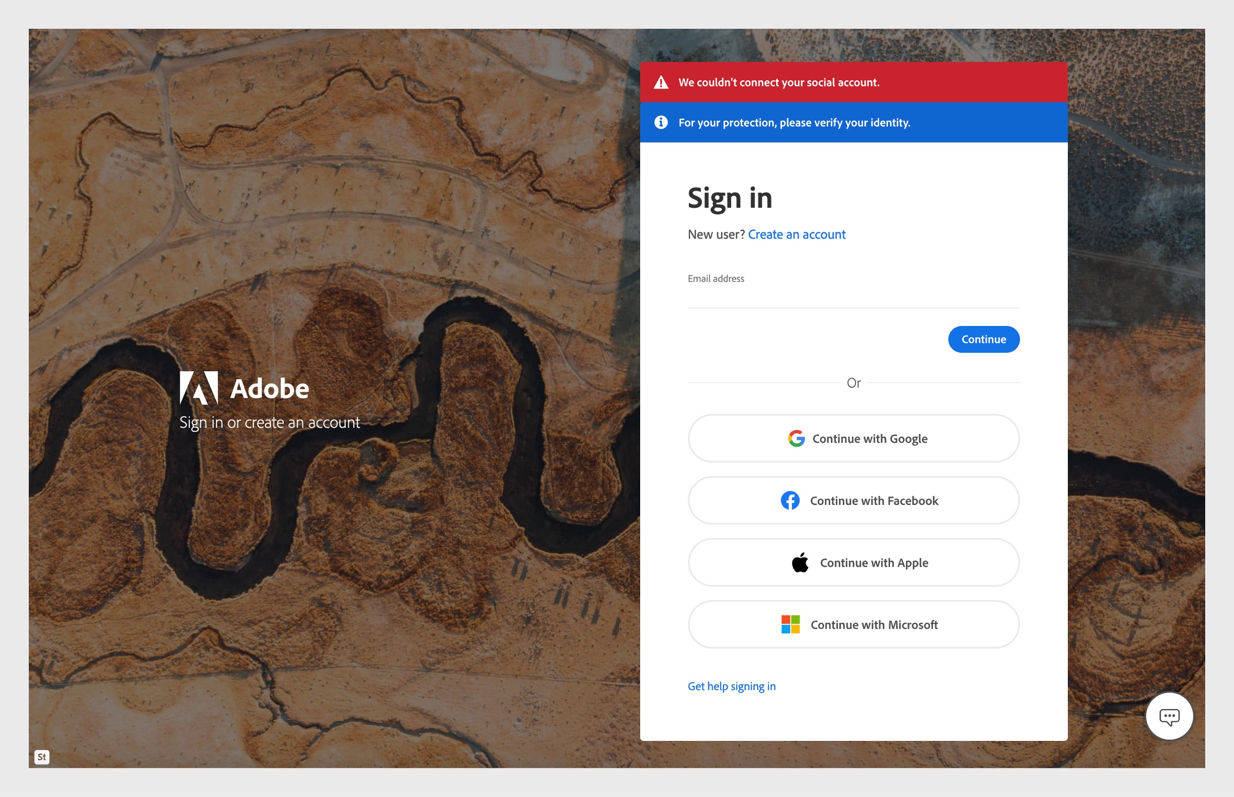 Resolve errors that occur when you sign in to your Adobe account with ...