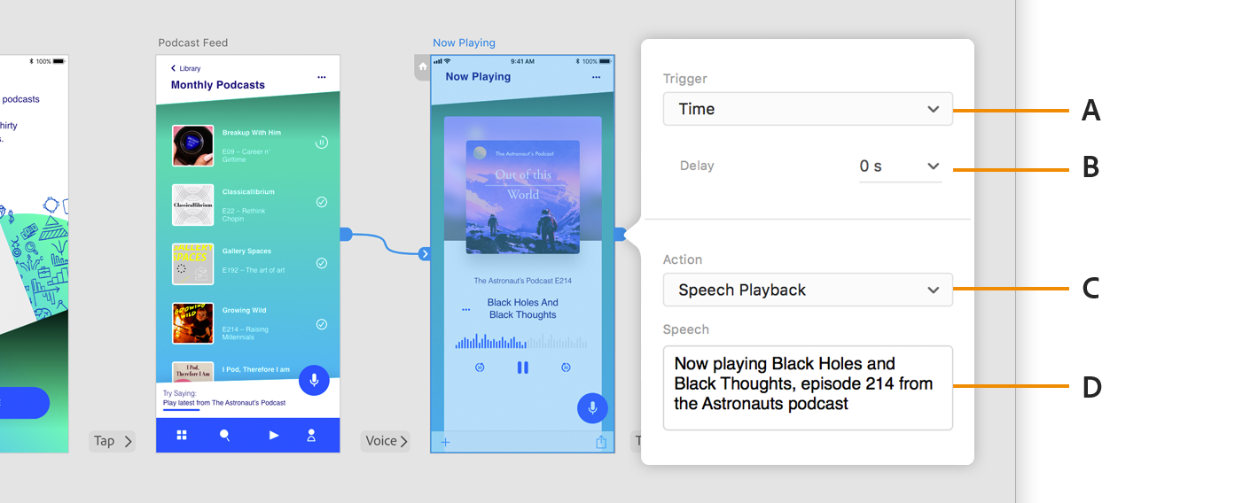 Using voice commands in XD