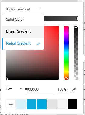 Create and modify radial and linear gradients in Adobe XD.