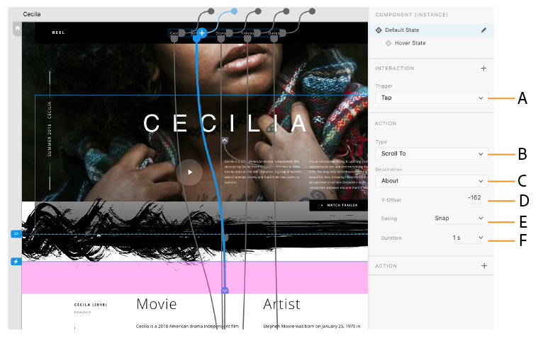 Create anchor links in Adobe XD