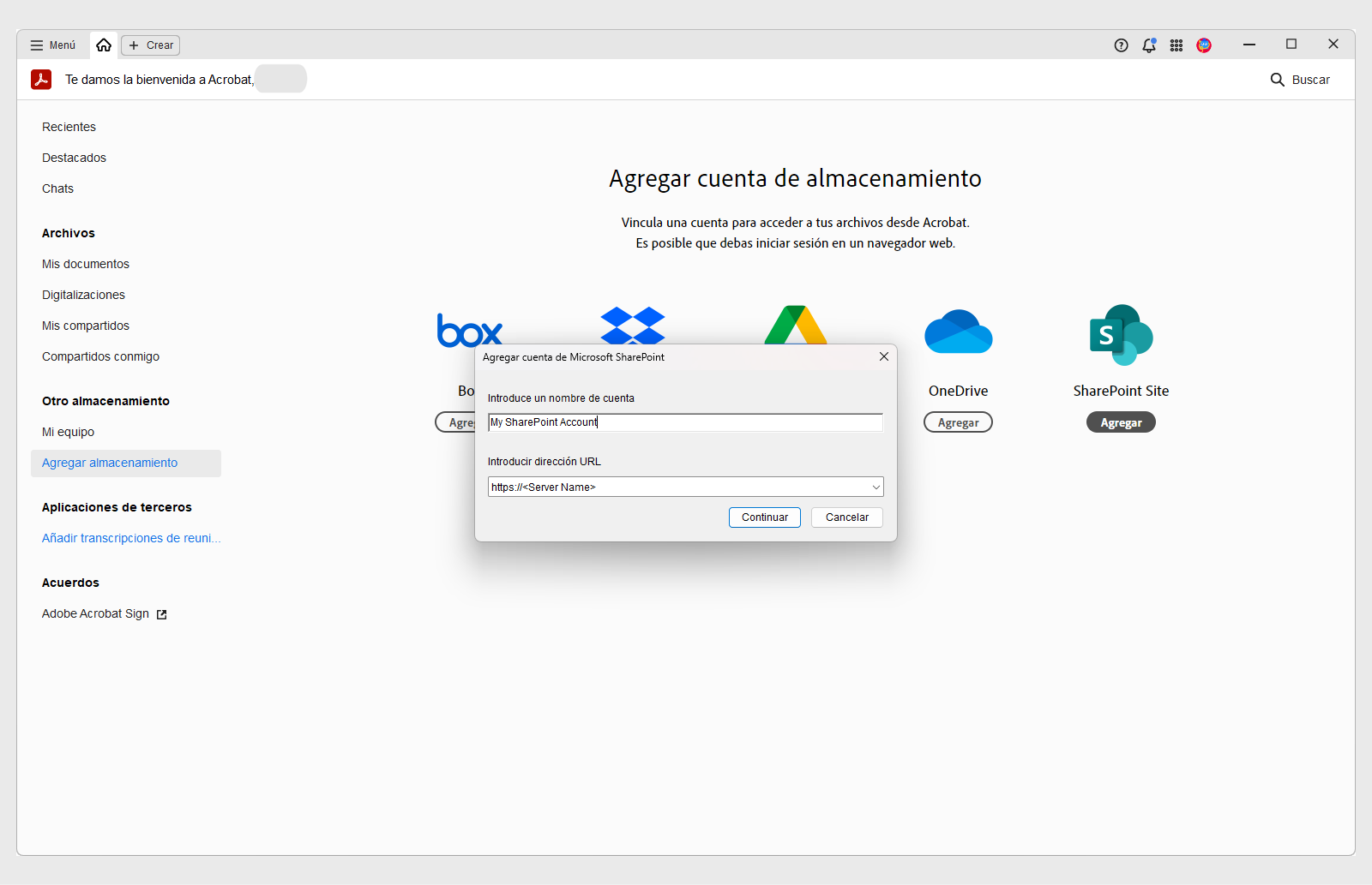 Acceda a sus archivos de SharePoint en Acrobat, Acrobat Reader