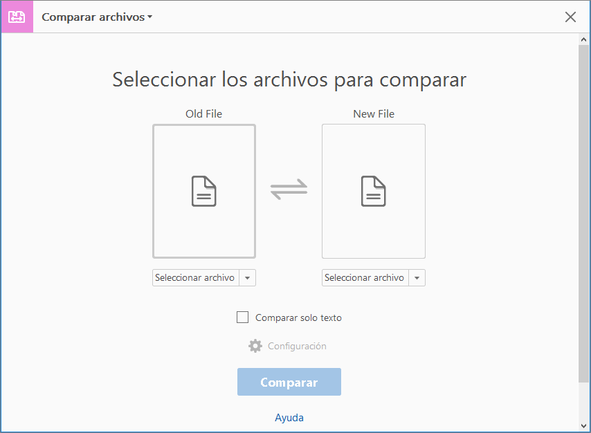 Comparación de dos versiones de un archivo PDF en Adobe Acrobat