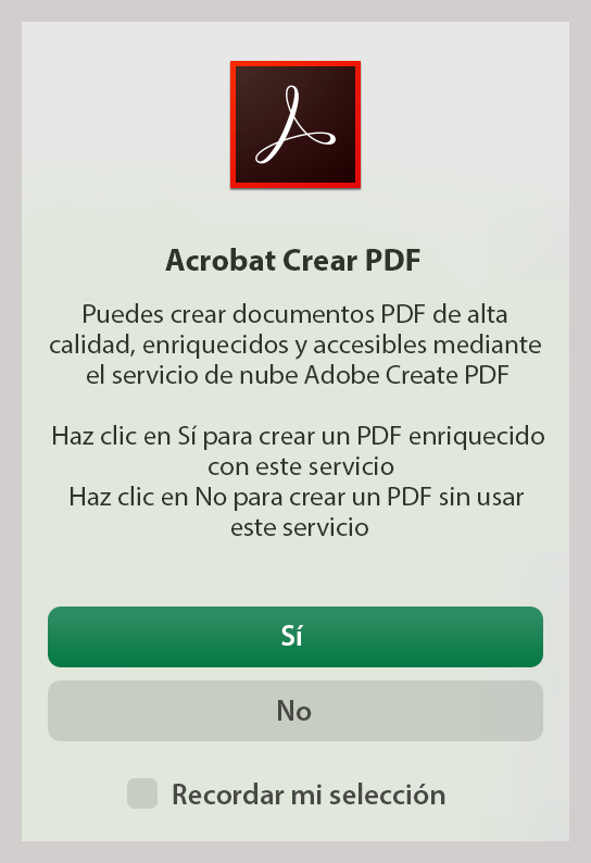 Crear documentos PDF con PDFMaker en Adobe Acrobat (Windows)