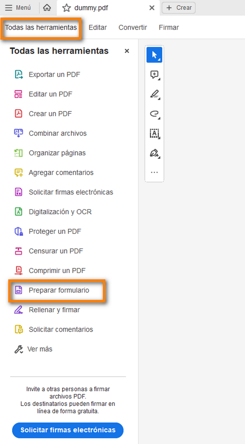 Propiedades de campos de formulario PDF, Adobe Acrobat