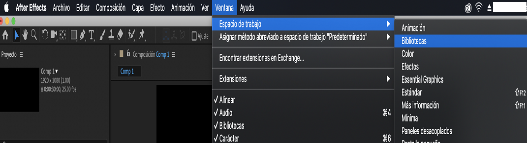 Bibliotecas Creative Cloud en After Effects