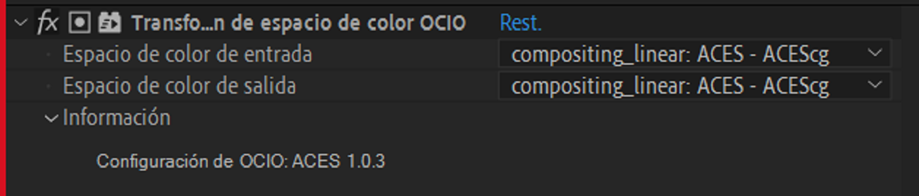 Gestión de color de OpenColorIO y ACES (Beta)