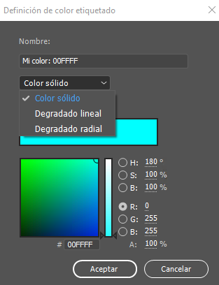 Panel de color en Animate