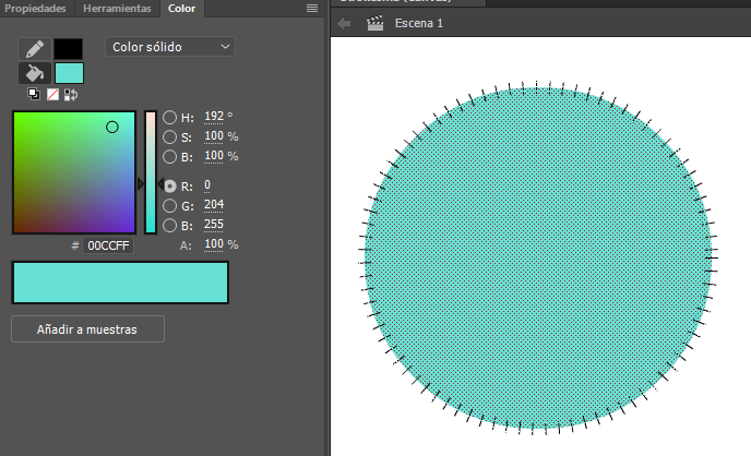 Panel de color en Animate