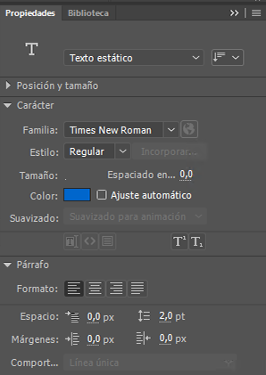 Creación de documentos de HTML5 Canvas en Animate