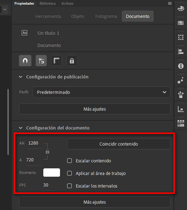 Utilización del Escenario y el panel Herramientas en Animate