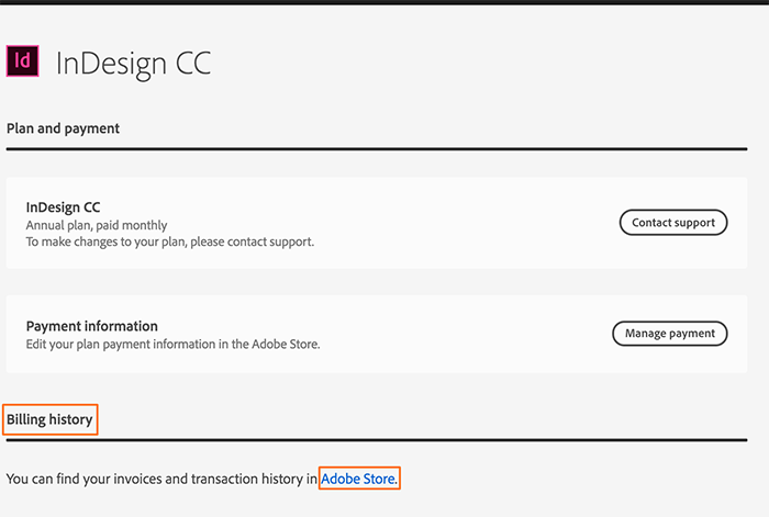 Imprimir una copia de la factura de la compra a Adobe