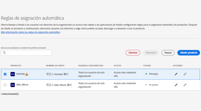 Administrar reglas de asignación automática