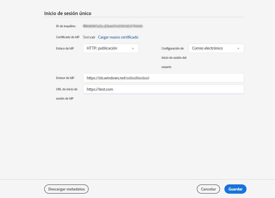 Configurar Okta para su uso con el inicio de sesión único de Adobe
