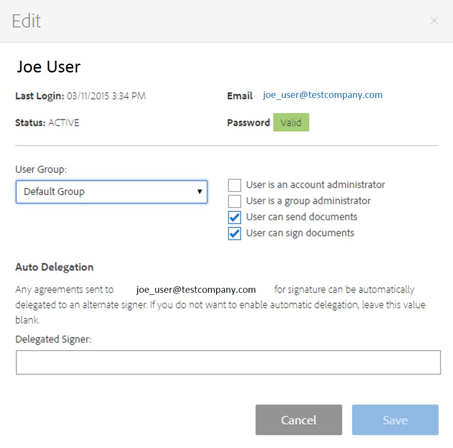 Administración de funciones de Adobe Document Cloud