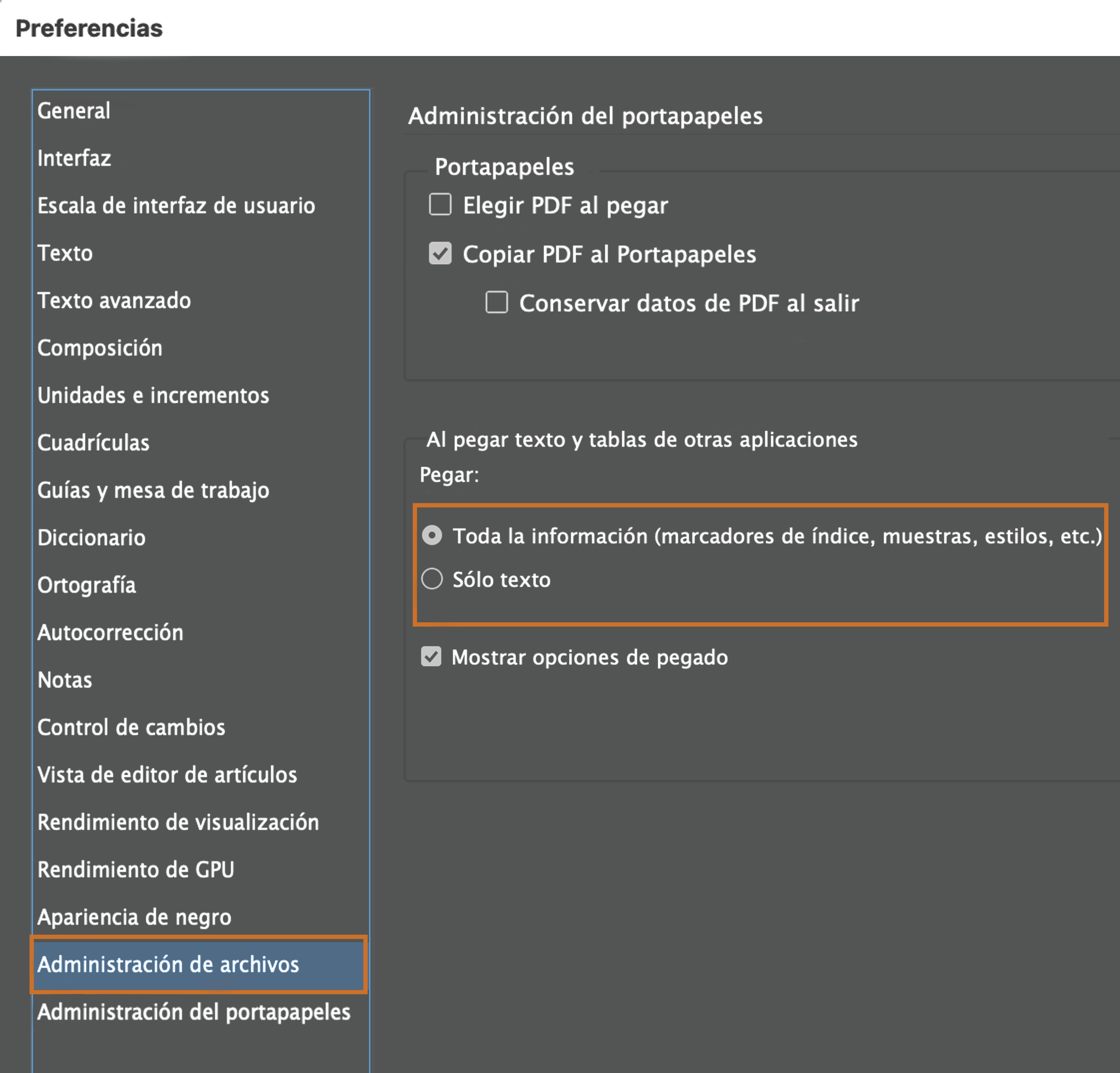 Usar paquetes de estilos en InDesign