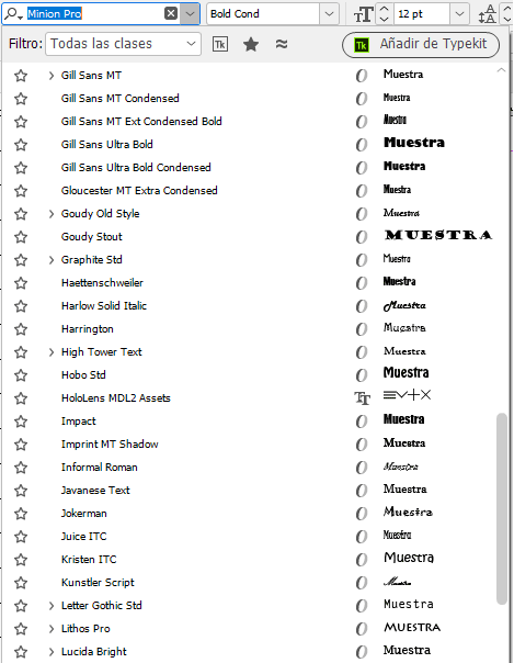 Instalación y uso de fuentes en InDesign