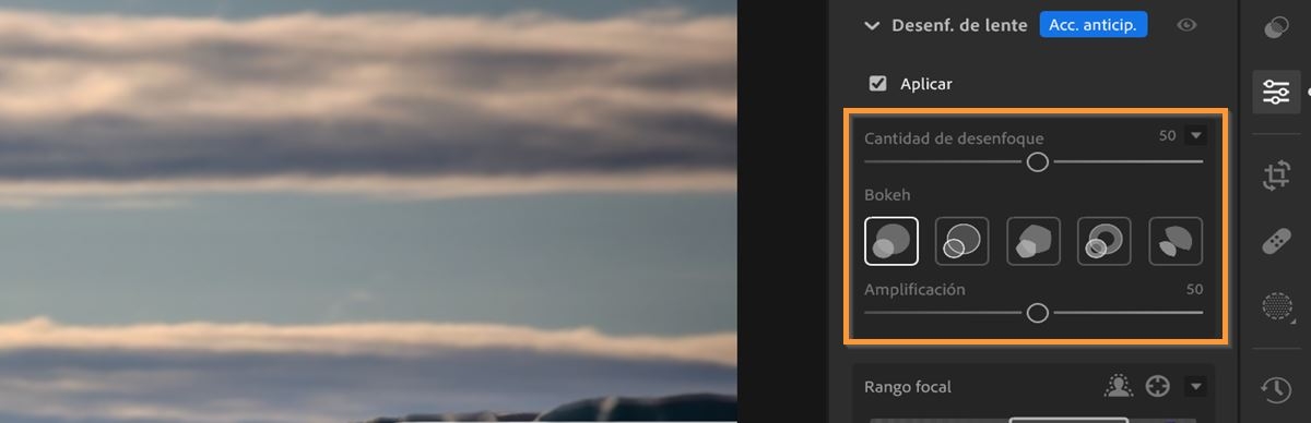 Desenfoque de lente en Lightroom