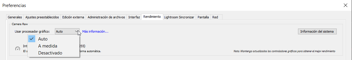 Preguntas frecuentes sobre la GPU de Adobe Lightroom Classic