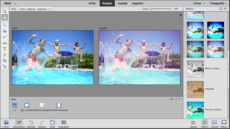 Modo rápido mejorado en Photoshop Elements