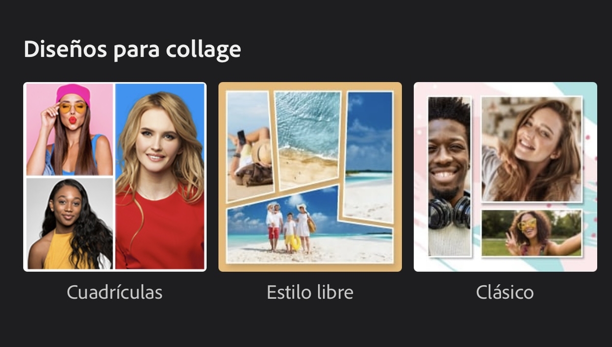 Conceptos básicos de los espacios de trabajo en Photoshop Express