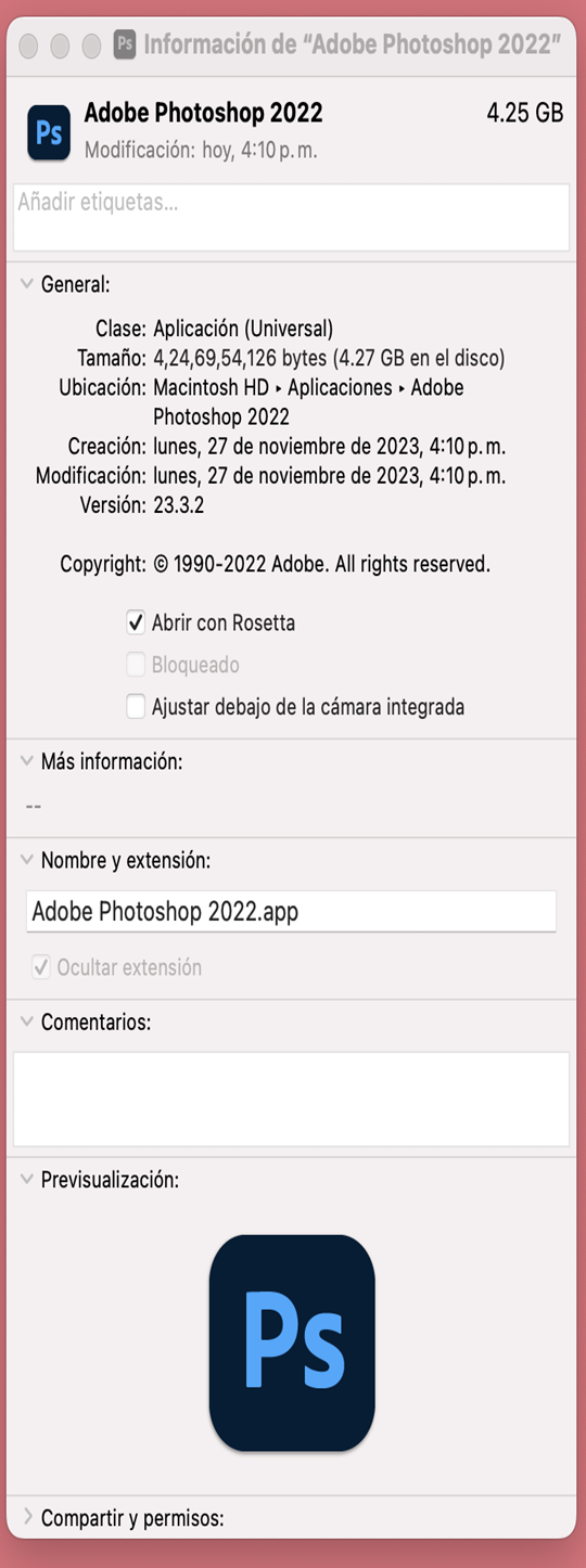 Error: "Se produce un problema con Generator" al iniciar Photoshop